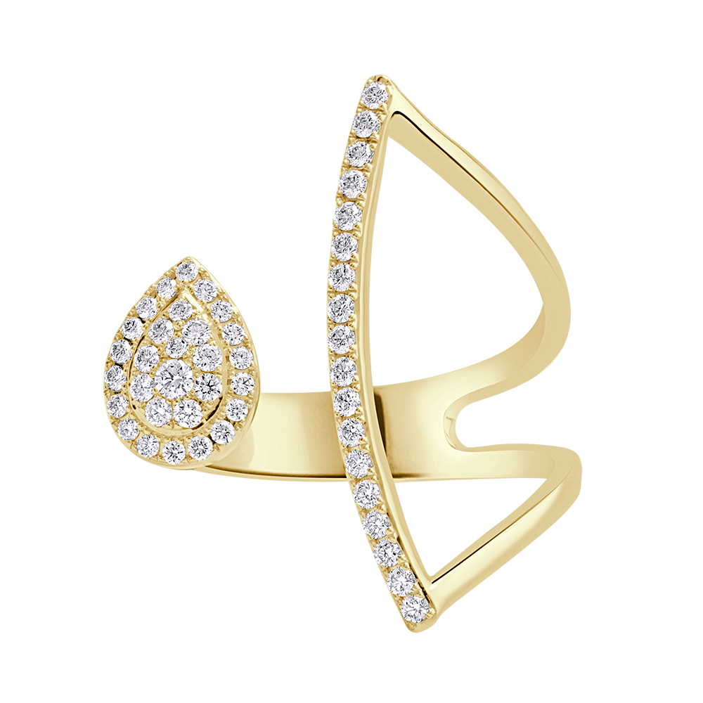 Gap© Winged Pear Halo Illusion Diamond Ring - La Marquise Jewellery